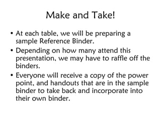Reference Binders: Interactive Tool for Success | PPT