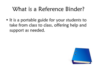 Reference Binders: Interactive Tool for Success | PPT