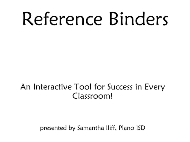Reference Binders | PPT