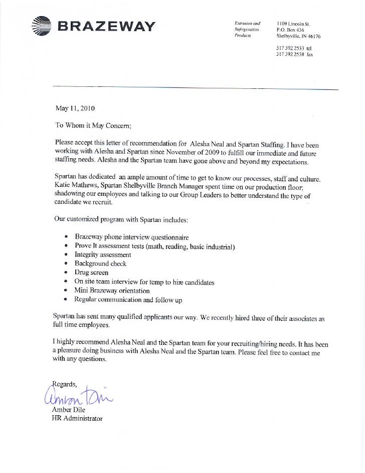 Spartan Staffing Customer Reference Letter spartan-staffing-customer-reference-letter