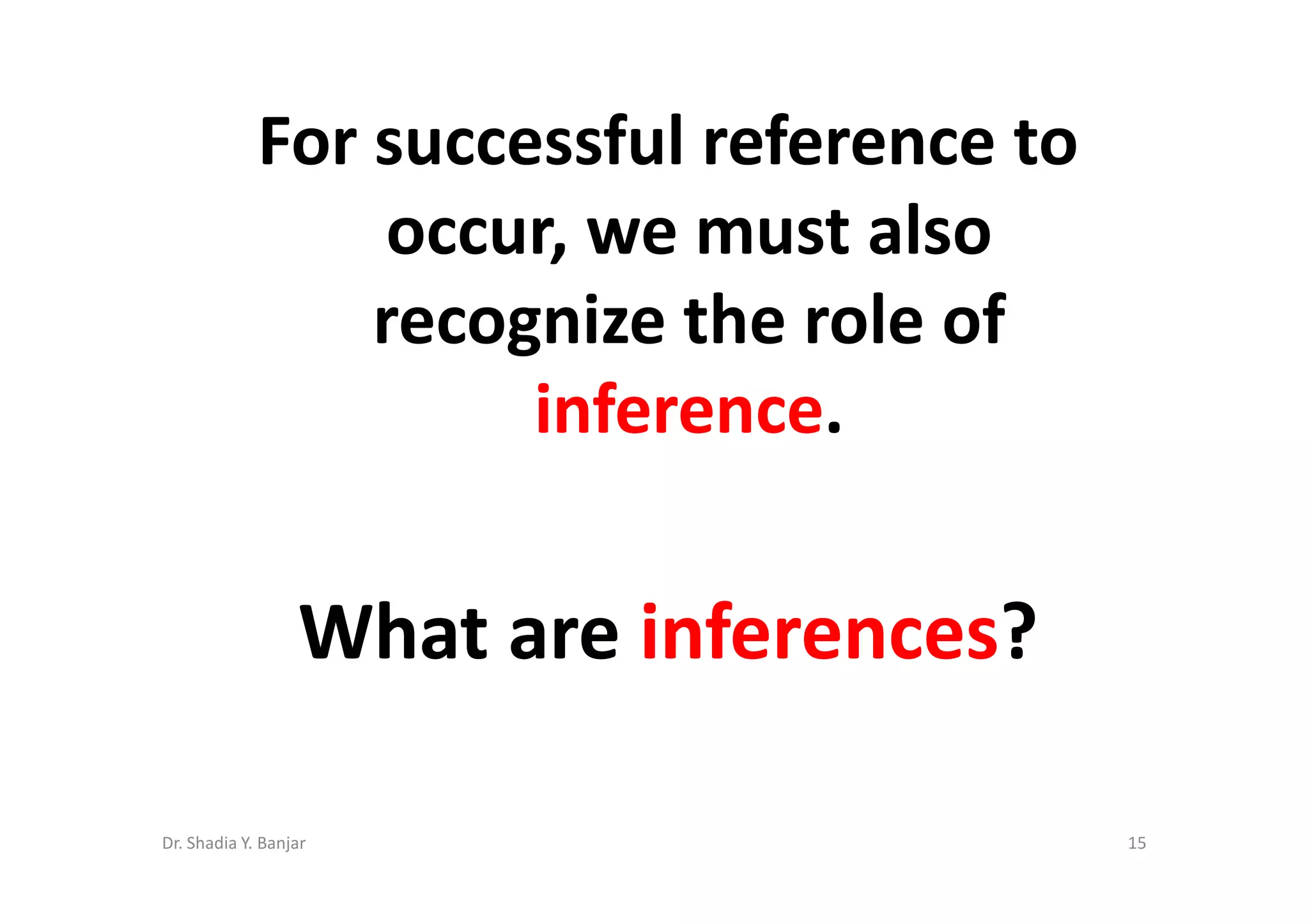 Reference And Inference By Dr.Shadia.Pptx