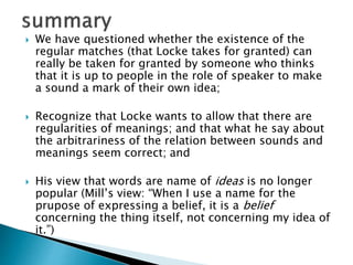 Reference and Meaning Introduction with Locke | PPTX