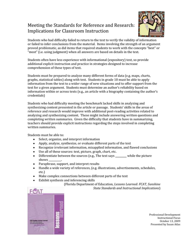 Reference And Research Pamphlet | DOCX | Educational Assessment | Education