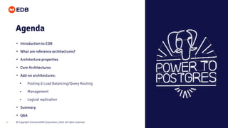 An overview of reference architectures for Postgres | PPT | Free Download