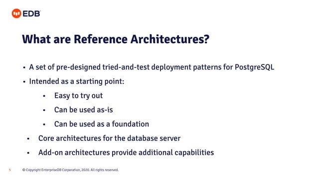 An overview of reference architectures for Postgres | PPT | Free Download