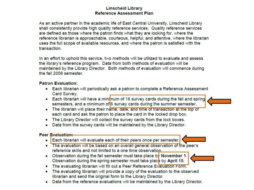 Reference Assessment