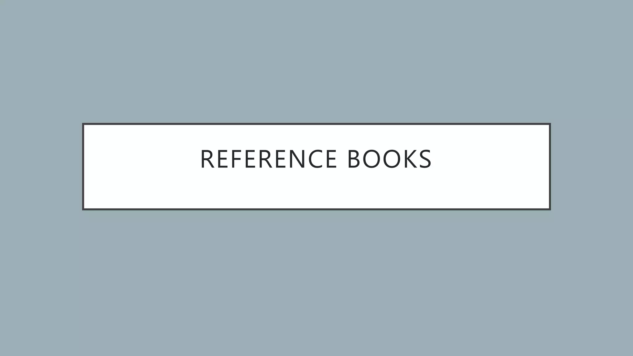 Reference books | PPTX