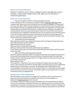 Reference check and background | PDF