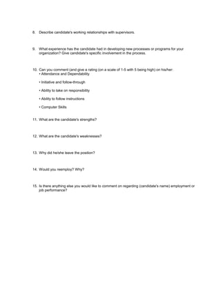 Reference check questions_144 | DOC