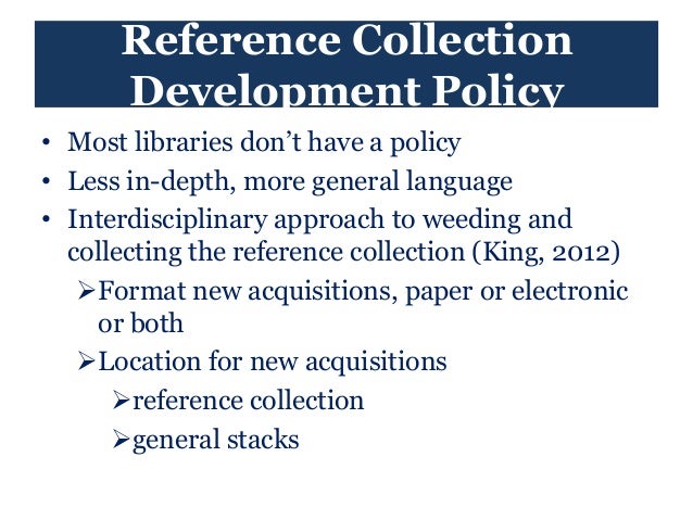 Reference collections current issues