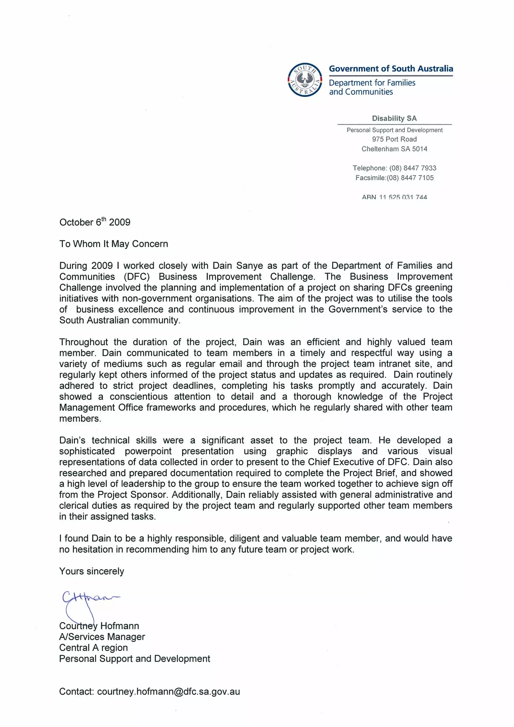 Reference letter | PDF