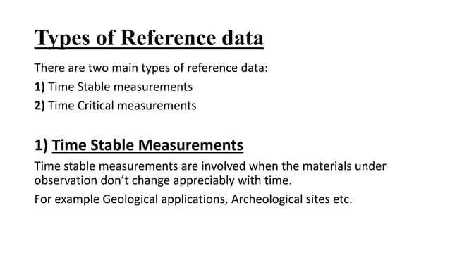 Reference data and its importance in Remote Sensing | PPT