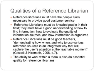 Reference department | PPTX | Undergraduate Education | College Education