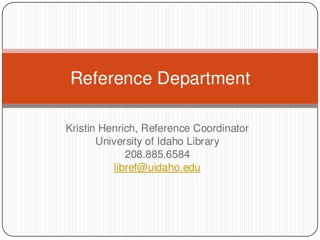Snapshot: University of Idaho Library Reference Department