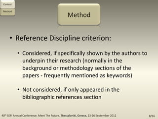 Engineering education research: analysing reference disciplines and ...