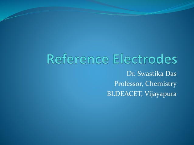 Engineering Chemistry Module 1 : Reference Electrodes | PDF