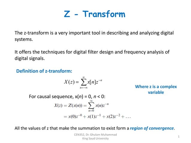 Reference for z and inverse z transform | PDF | Science