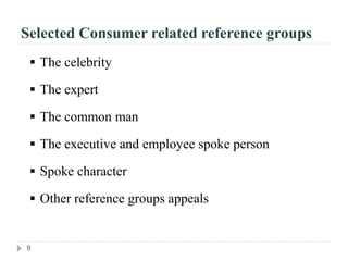 Reference groups (rg) and family influences | PPT
