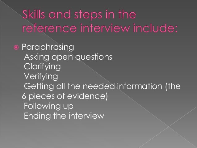 Reference interview
