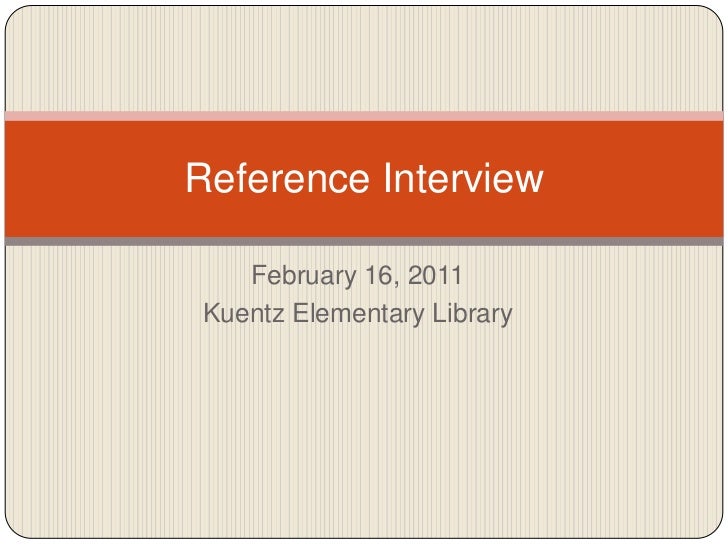 Reference interview Example