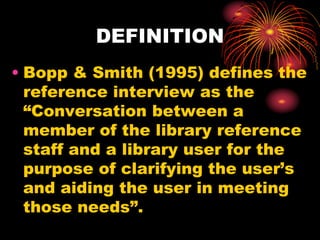 Reference Interview ppt by Arun Joseph | PPT