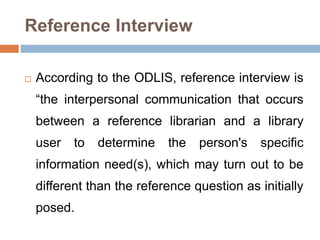 Reference interview | PPTX