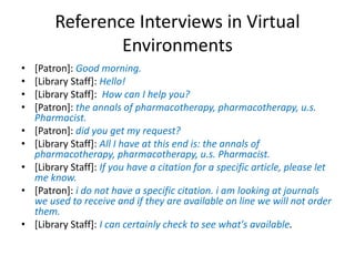 Reference interviews | PPTX