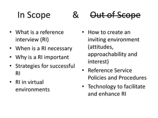 Reference interviews | PPT