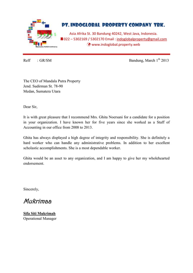 Reference letter | DOCX