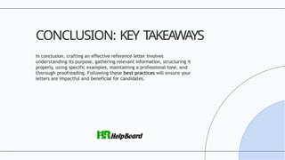 Reference Letter, How to Write References | PPTX