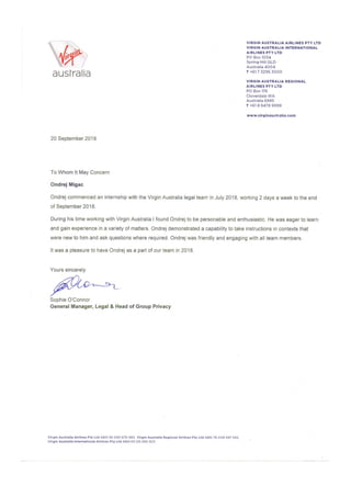 Reference letter virgin australia | PDF