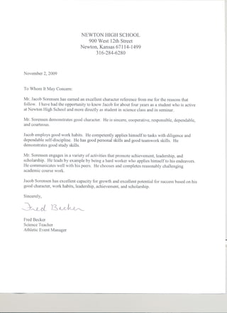 Reference Letter from Fred Becker | PDF