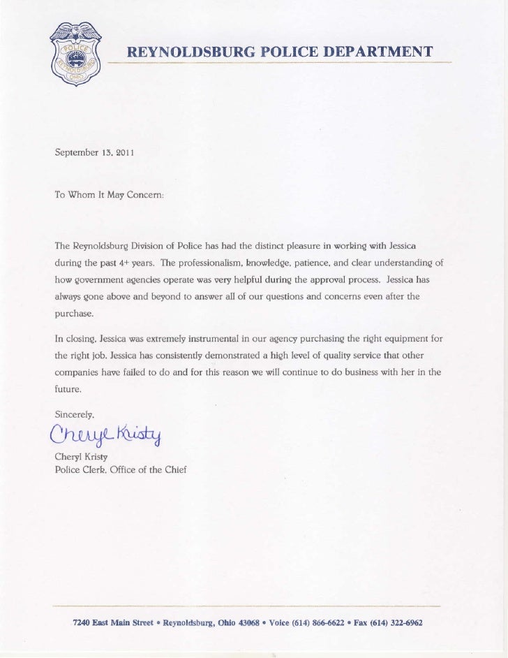 Reference Letter City Of Reynoldsburg