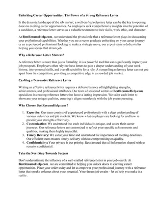 Reference Letter For Employee To Embassy | PDF