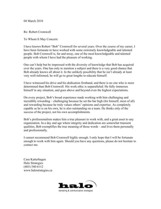 Reference Letter from Halo | DOC