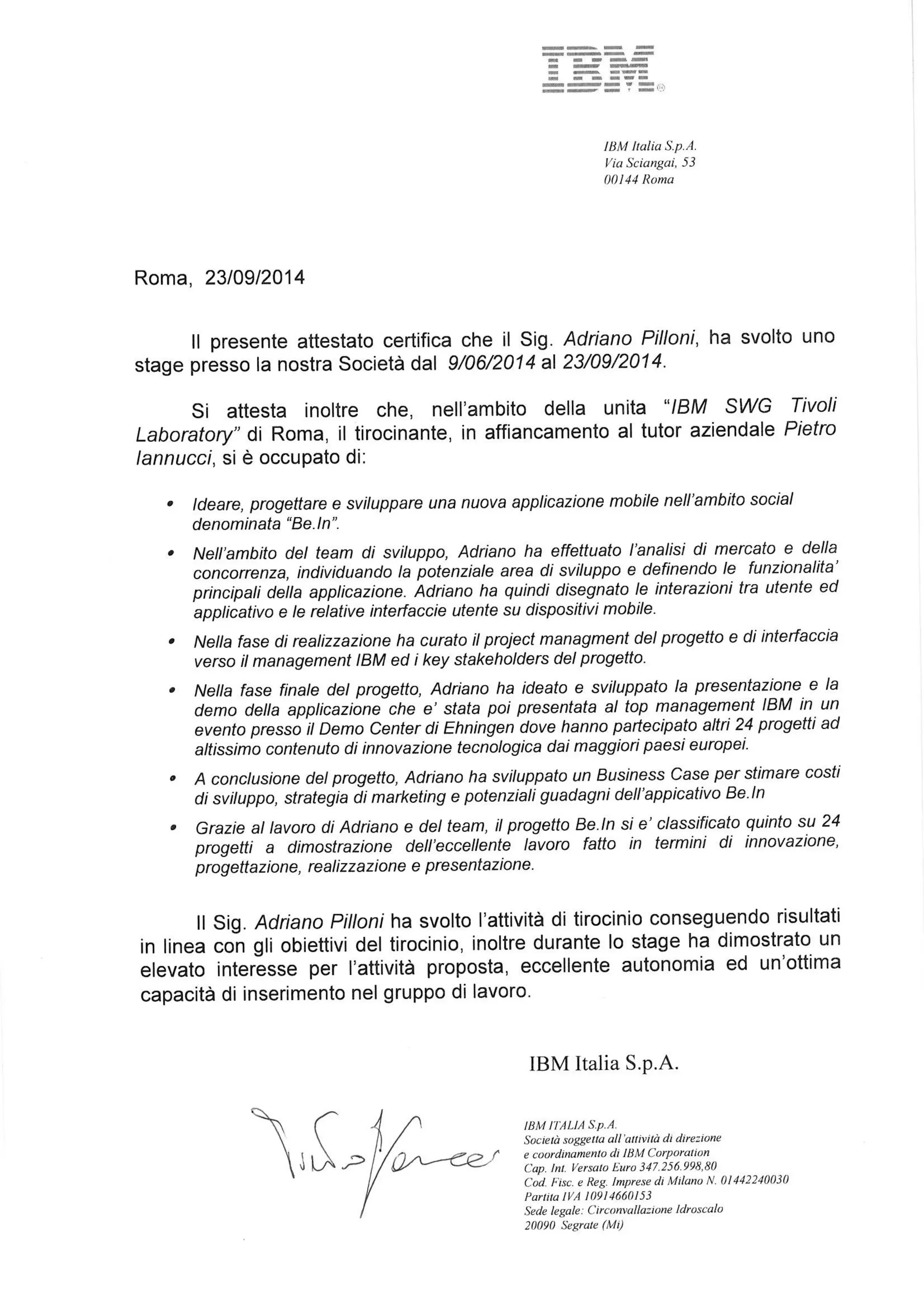 Reference letter ibm | PDF