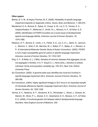 Genetics and SLI reference list | DOC