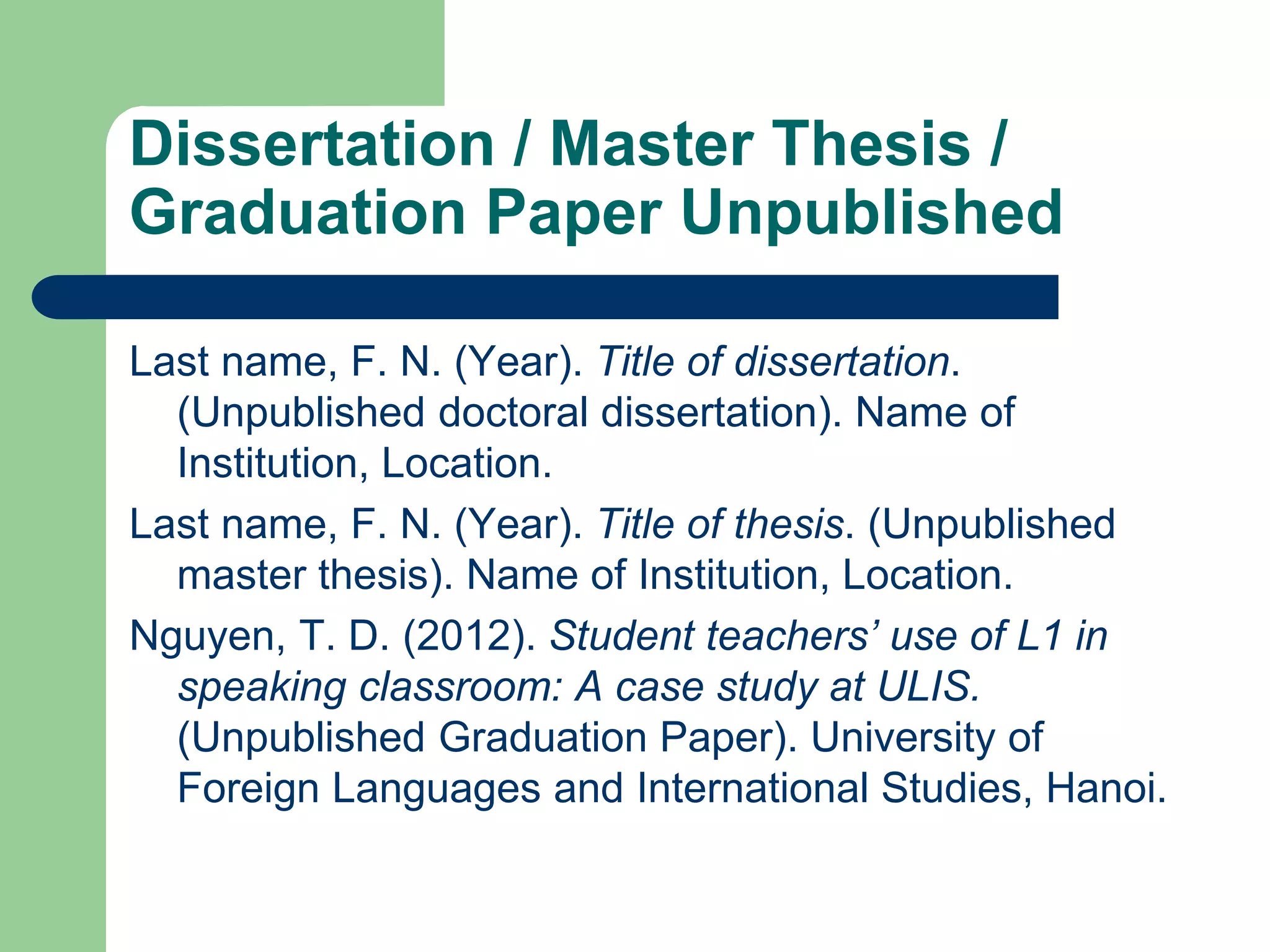 Reference List edited 2016 | PPT