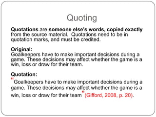 Reference lists and citations apa | PPTX