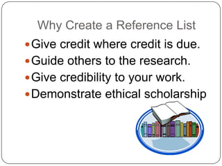 Reference lists and citations apa | PPTX | Homework and Study | Education