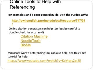 Reference lists and citations mla version | PPTX