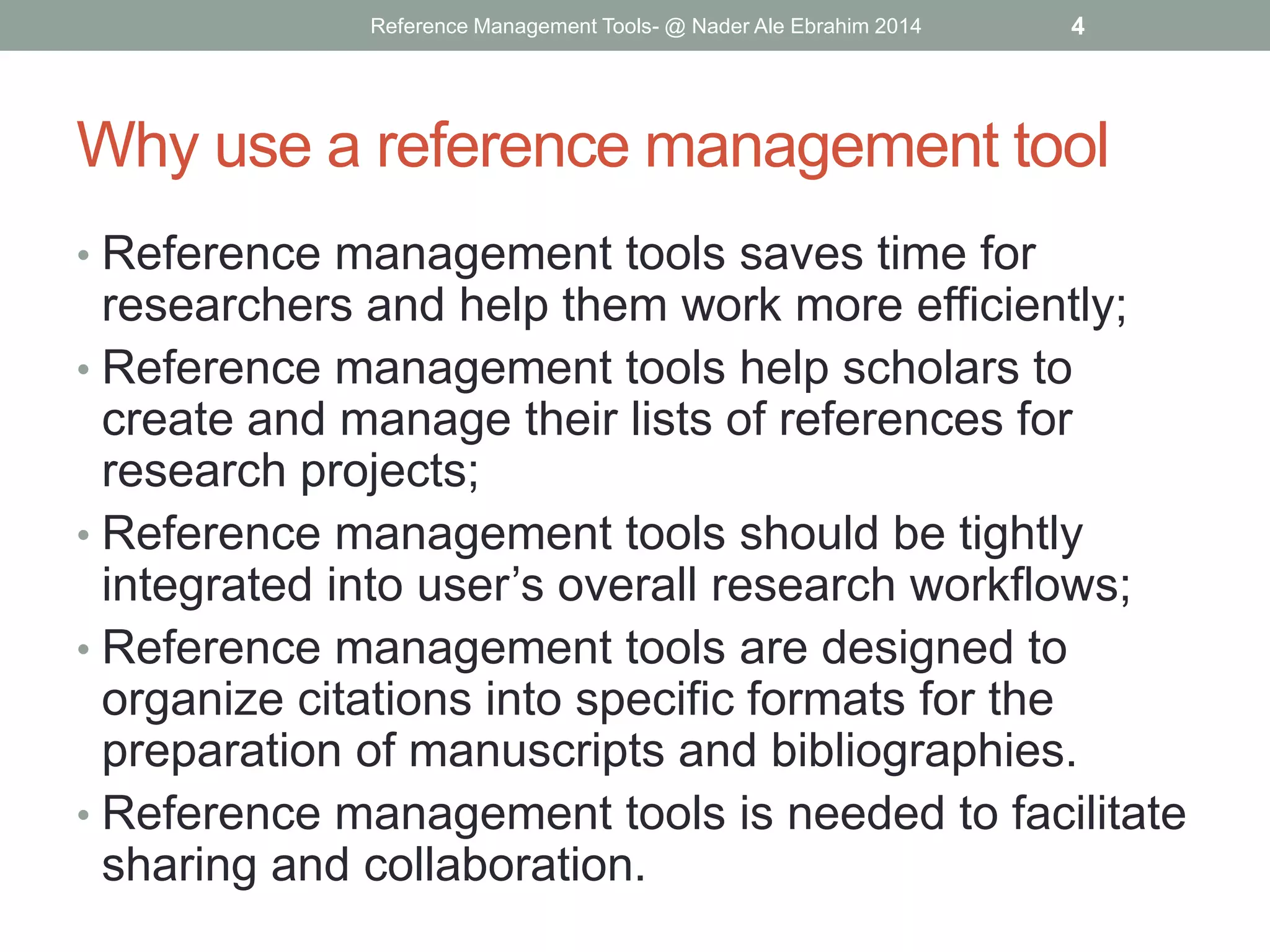 Reference Management and Citation | PPT