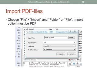 Reference Management and Citation | PPT