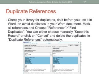 Reference Management and Citation | PPT