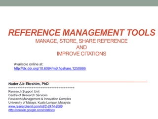 Reference Management and Citation | PPT