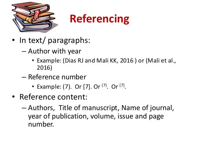 Reference management in manuscript writting
