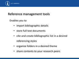 Reference management tools | PPTX