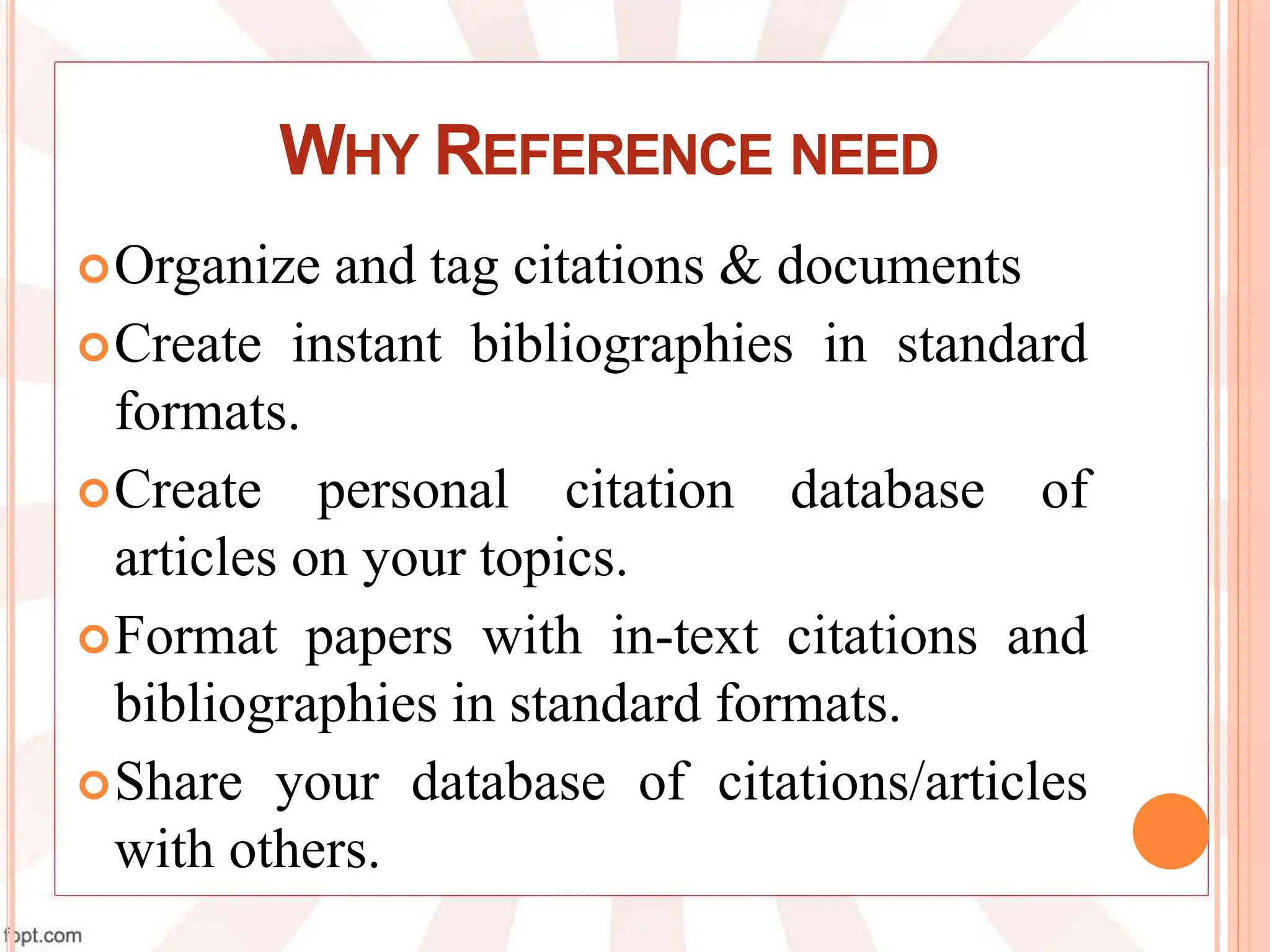 Reference management tools for academicc | PPT