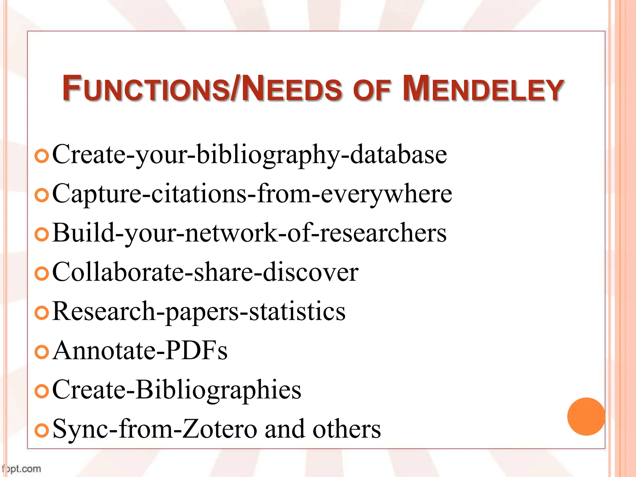 Reference management tools for academicc | PPT