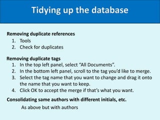 Reference management training workshop | PPTX